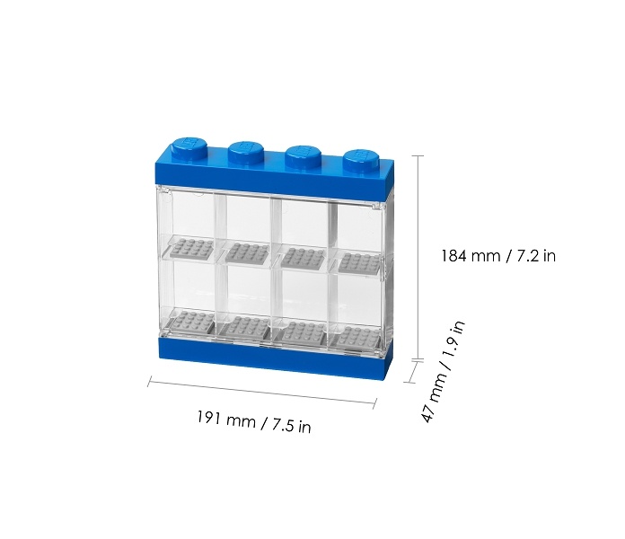 LEGO Minifigure Display Case 8 Figures - Blue