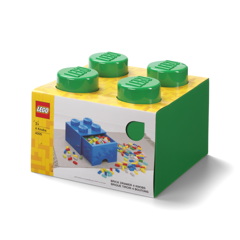 LEGO úložný box 4 s šuplíkem - tmavě zelená