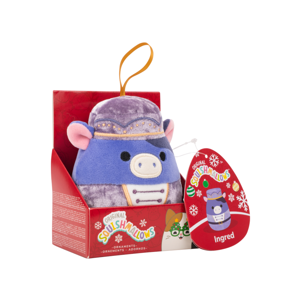 SQUISHMALLOWS Ornament Ingred the Cow in Nutcracker Outfit , 10 cm